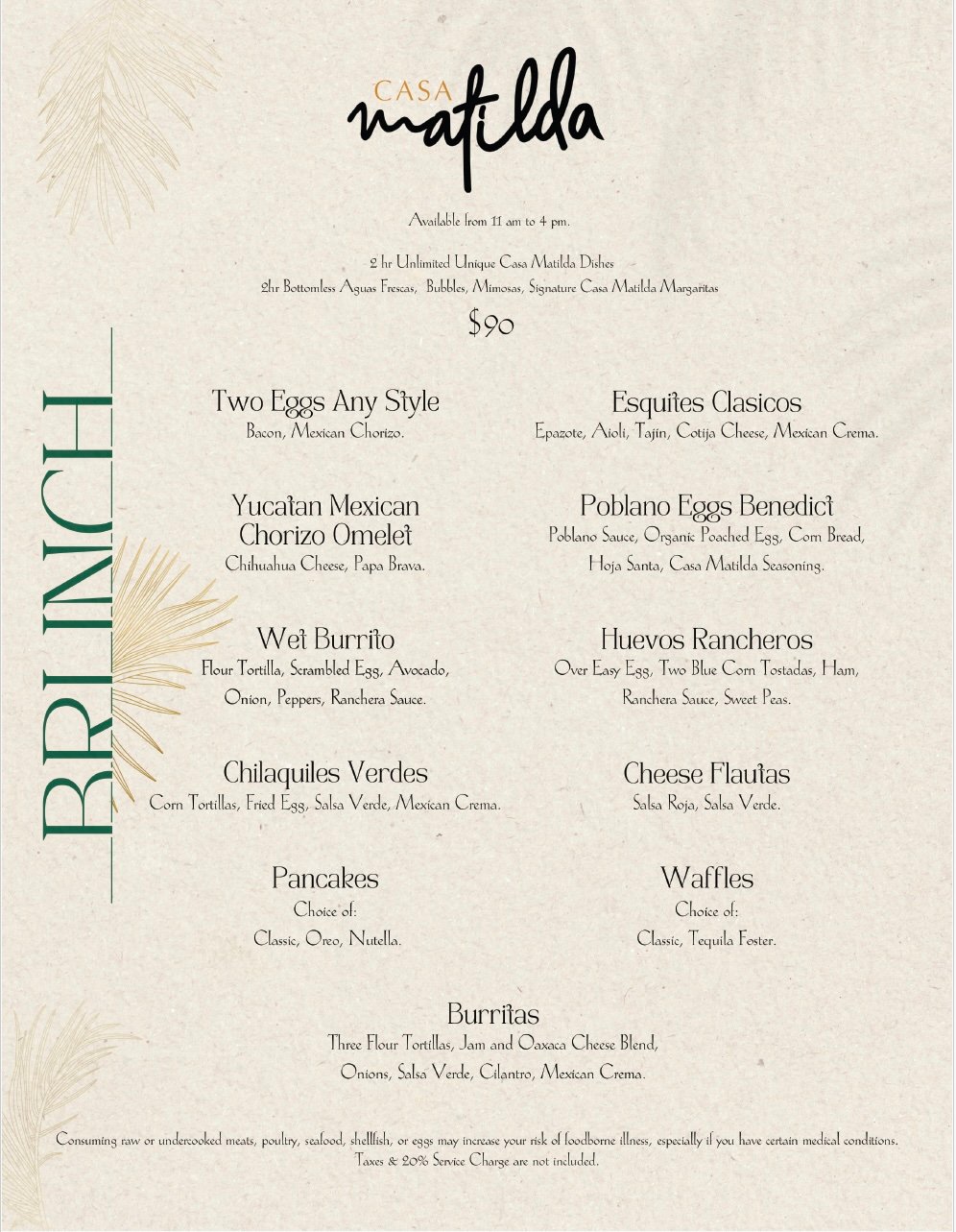 Mother’s Day Brunch at Casa Matilda Steakhouse & Cocktail Bar ...